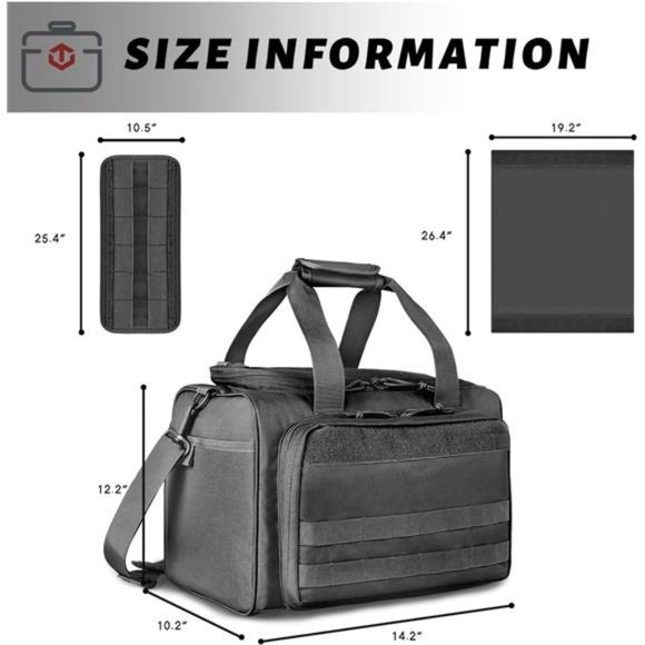Bags | Tactical Gun Range Bag For Handguns And Ammo Shooting Duffle ...